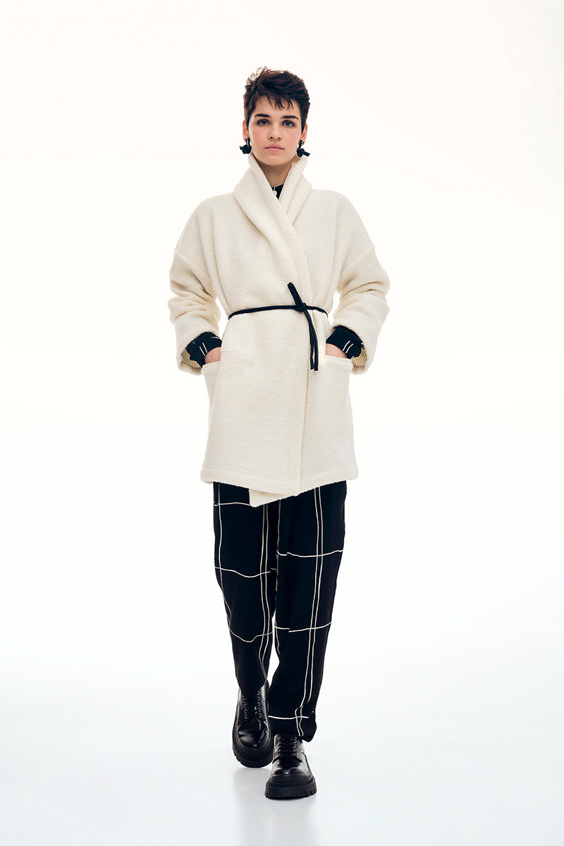 Luxurious Off-White Wool Jacket | Elevated Comfort & Style