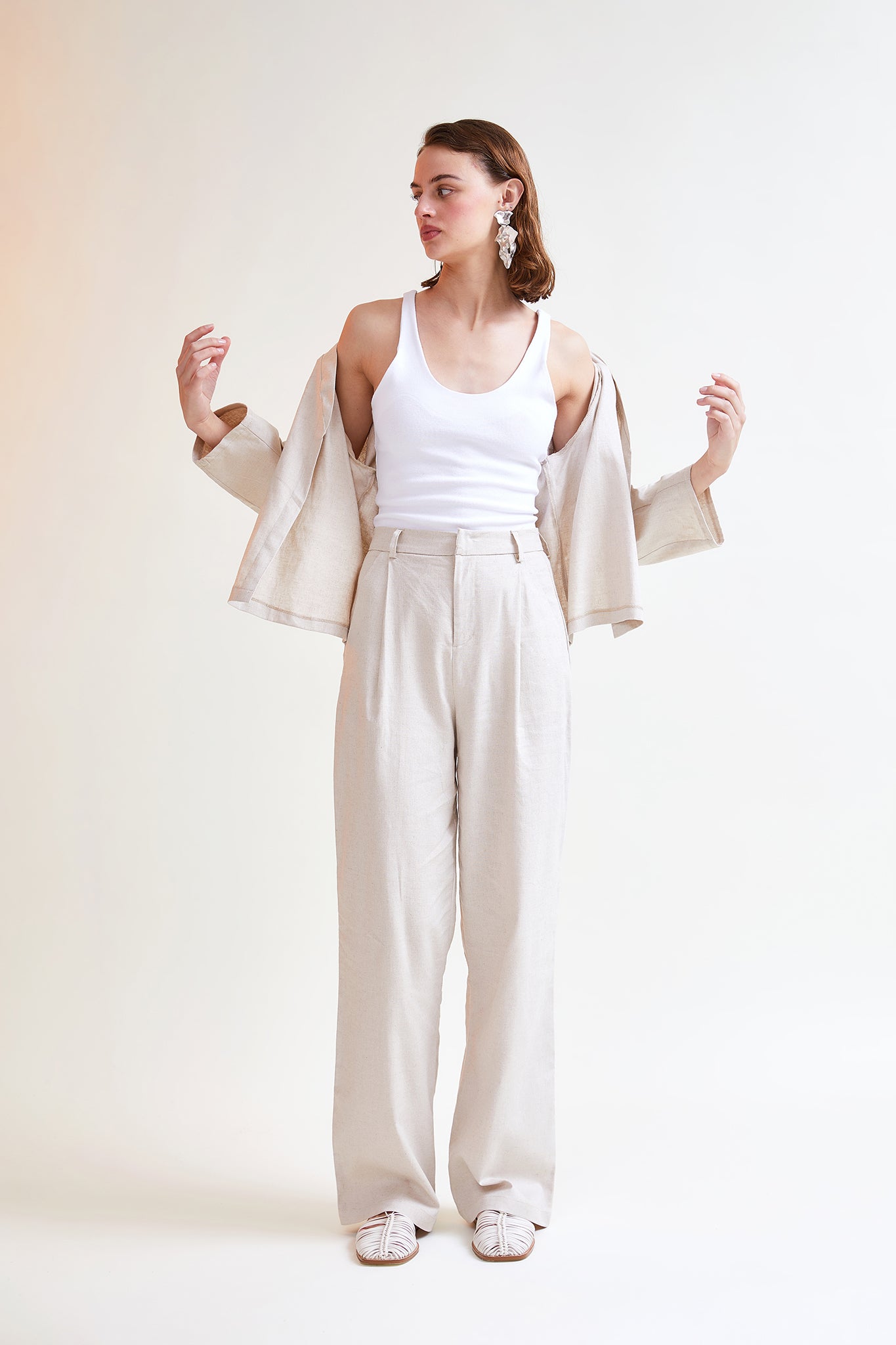 Apollo Trouser Pants | Tailored Wide-Leg with Classic Stripes